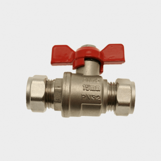 RED BUTTERFLY HANDLE VALVE