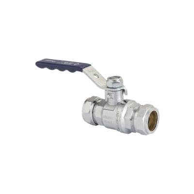 CHROME ISOLATION VALVE FULL BORE WITH HANDLE - 15MM