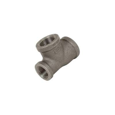 BLACK MALLEABLE IRON REDUCING TEE | Female | 3/8" TO 3"