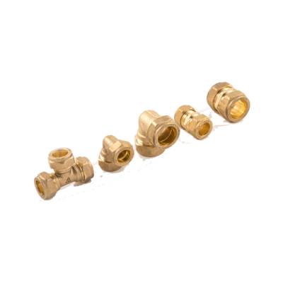 Compression DZR Fittings available in sizes 8mm to 54mm